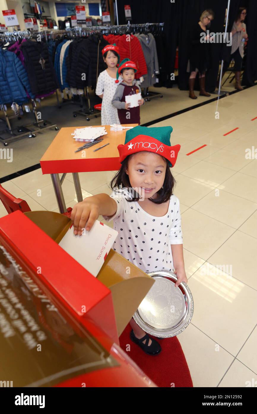 Melissa “Choo Choo” Frandsen 8, mails a letter to Santa at the Macy’s ...