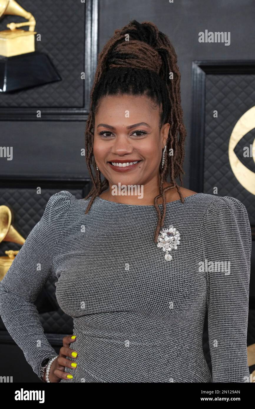 Amanda Reifer arrives at the 65th annual Grammy Awards on Sunday, Feb ...