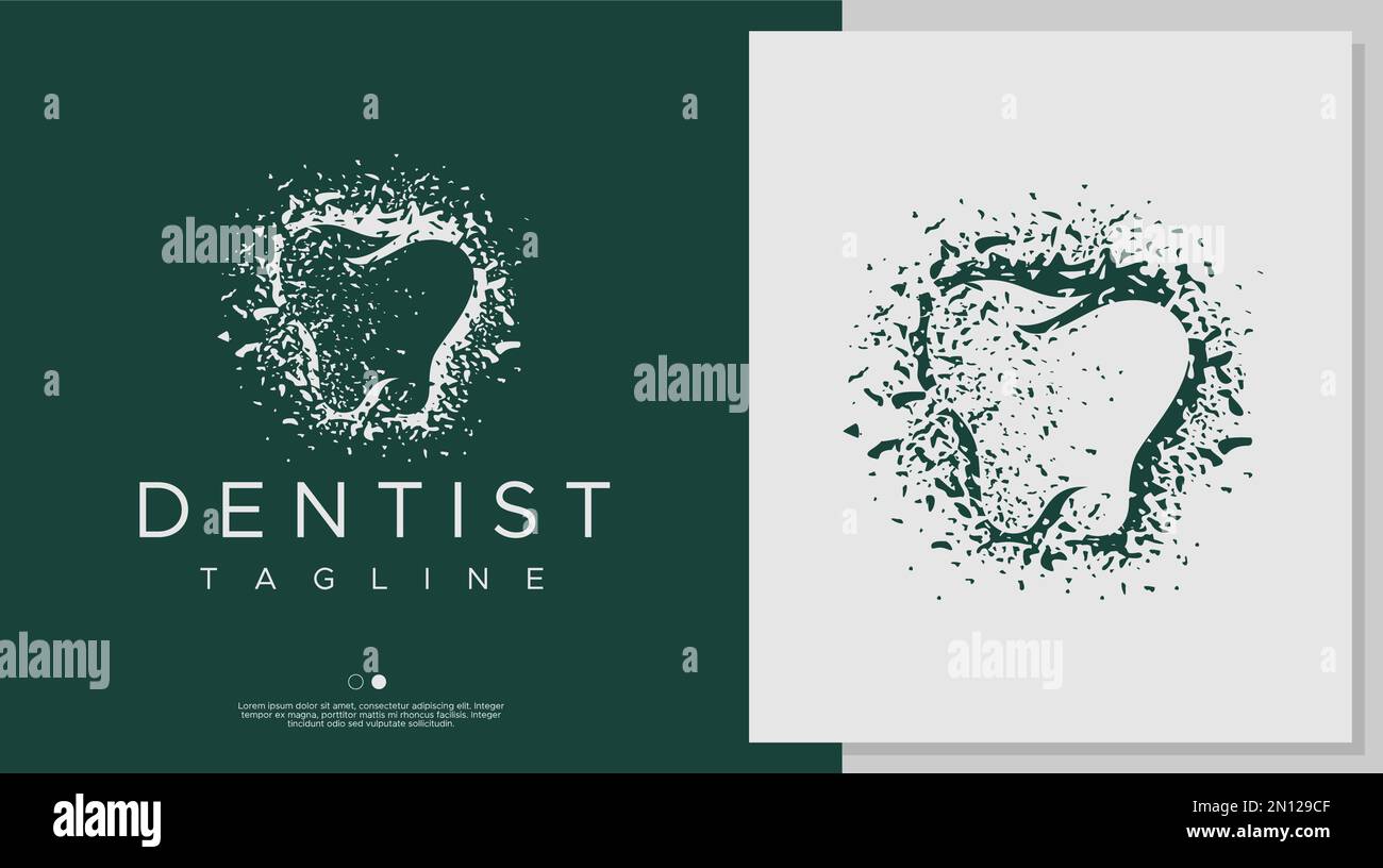 Modern shattered dental logo design template. Luxury dentist tooth logo ...
