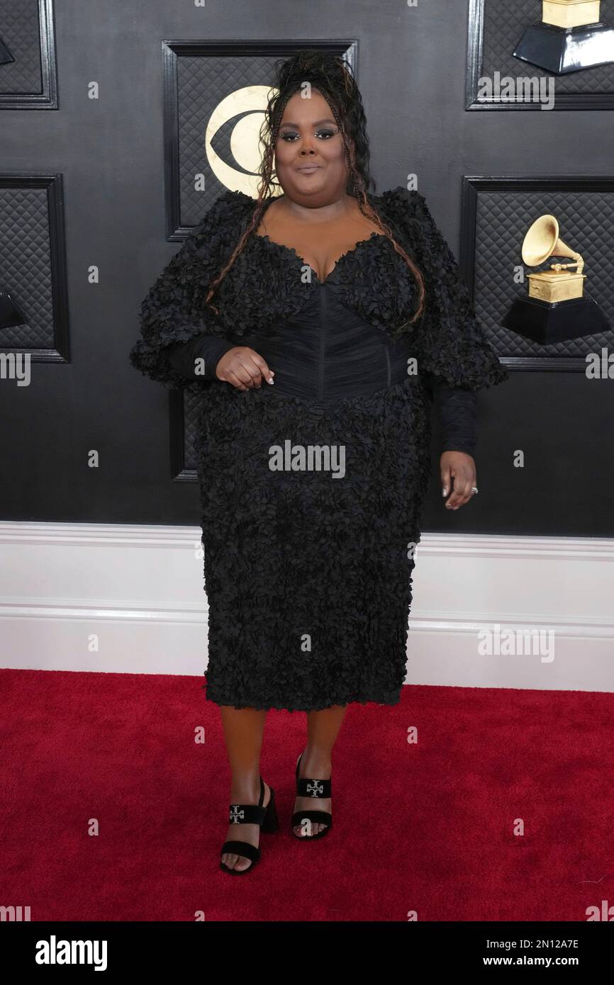 Danielle Pinnock arrives at the 65th annual Grammy Awards on Sunday ...