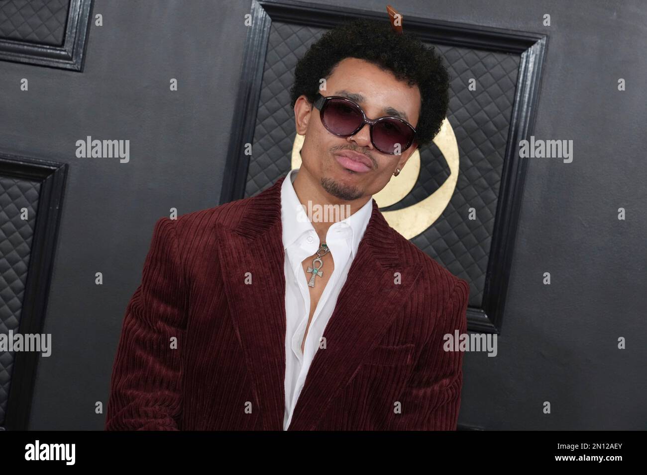 Leven Kali arrives at the 65th annual Grammy Awards on Sunday, Feb. 5 ...