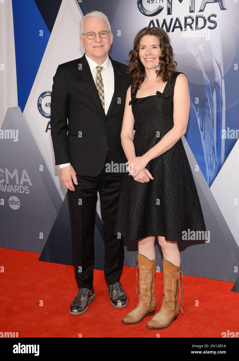 Steve Martin, left, and Edie Brickell arrive at the 49th annual CMA ...