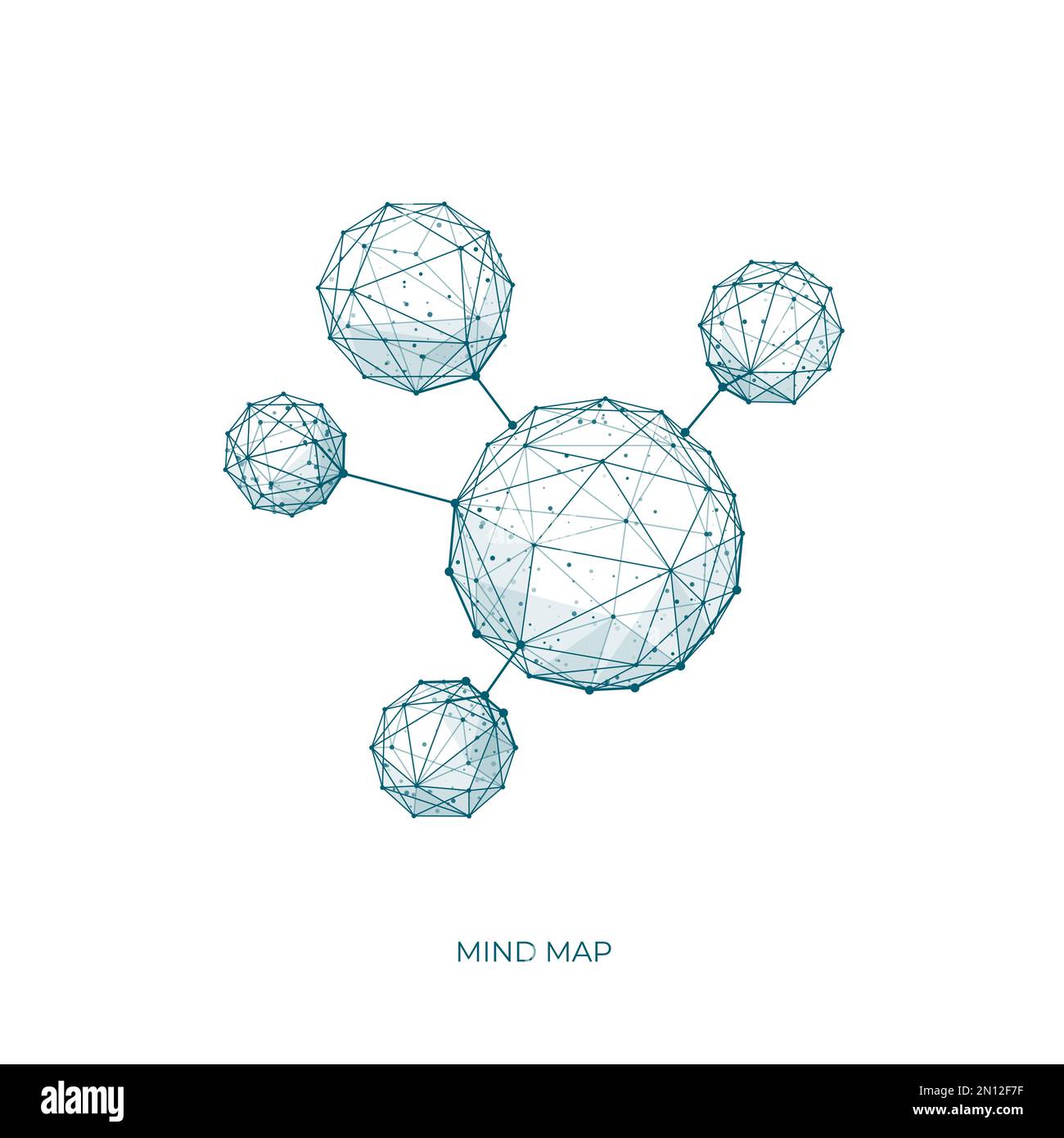 Mind Map icon. Low poly wireframe Stock Vector Image & Art - Alamy
