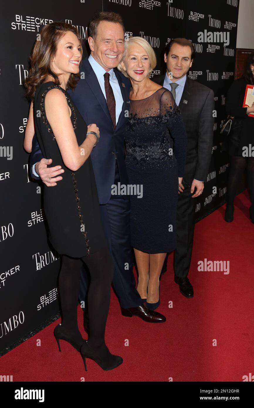 From left, Diane Lane, Bryan Cranston, Helen Mirren and Michael ...
