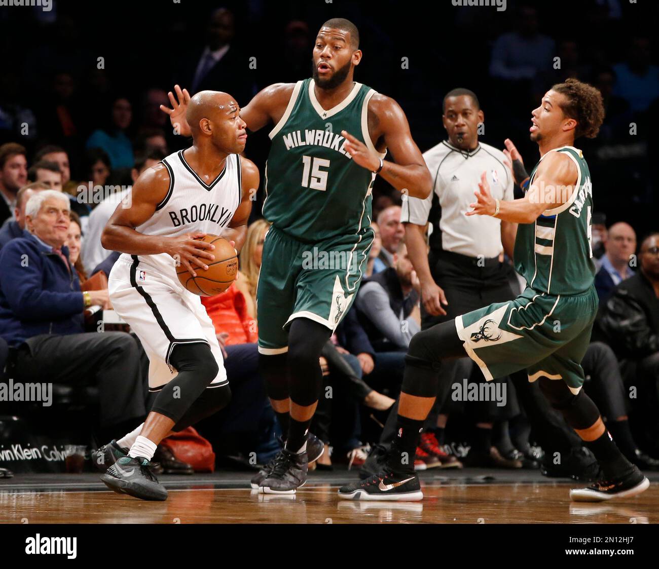 Brooklyn Nets guard Jarrett Jack (2) looks to pass as Milwaukee Bucks ...