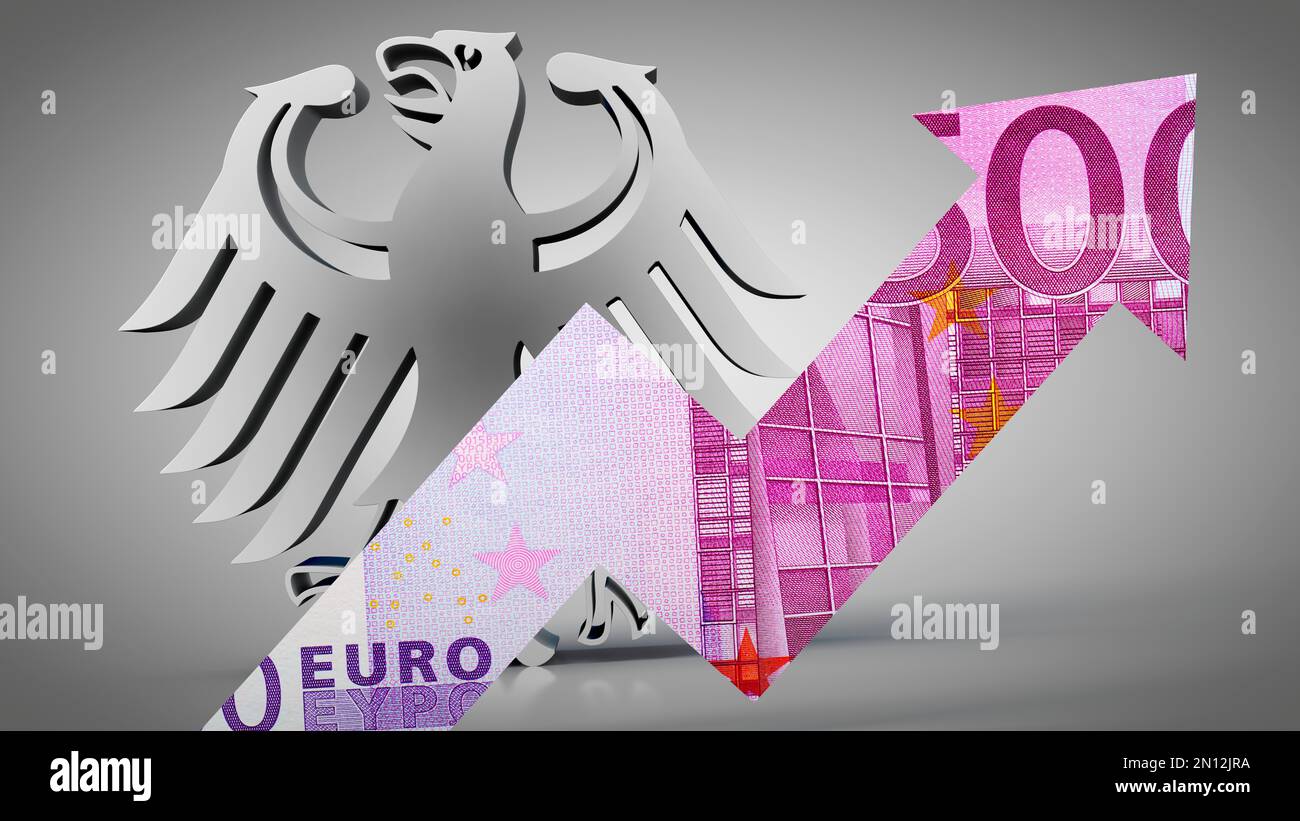 Symbolic image on the subject of national debt, taxes, inflation in the ...