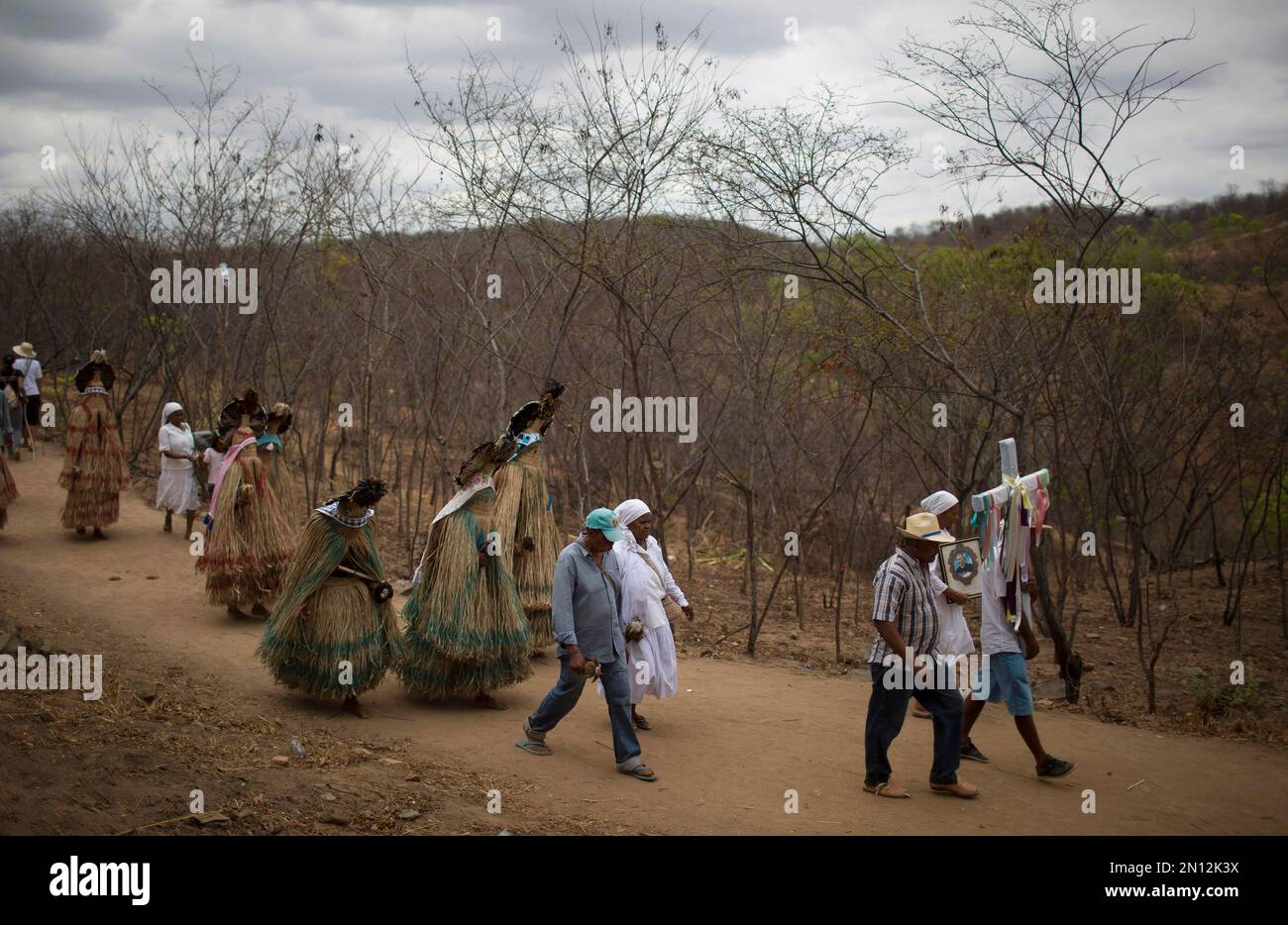 In this Oct. 31, 2015 photo, indigenous people from the Pankararu tribe ...