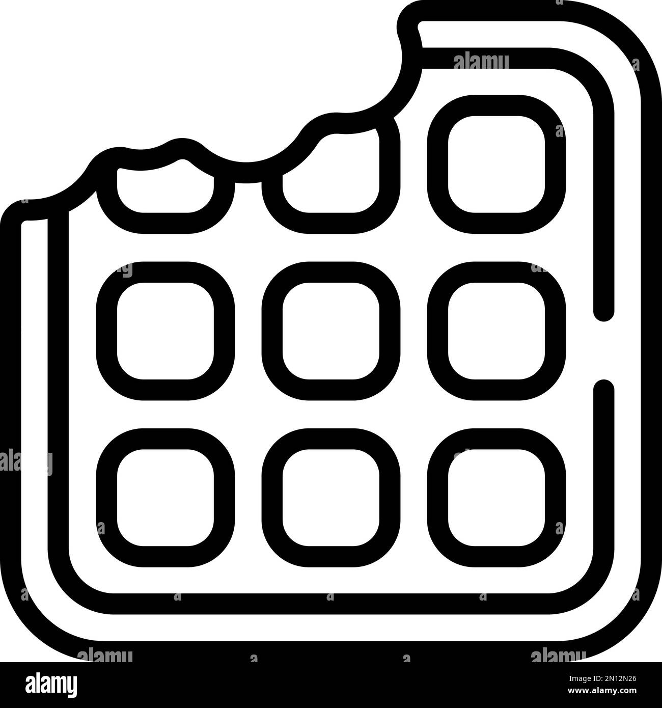 Bite waffle icon outline vector. Belgian wafer. Cake pastry Stock ...