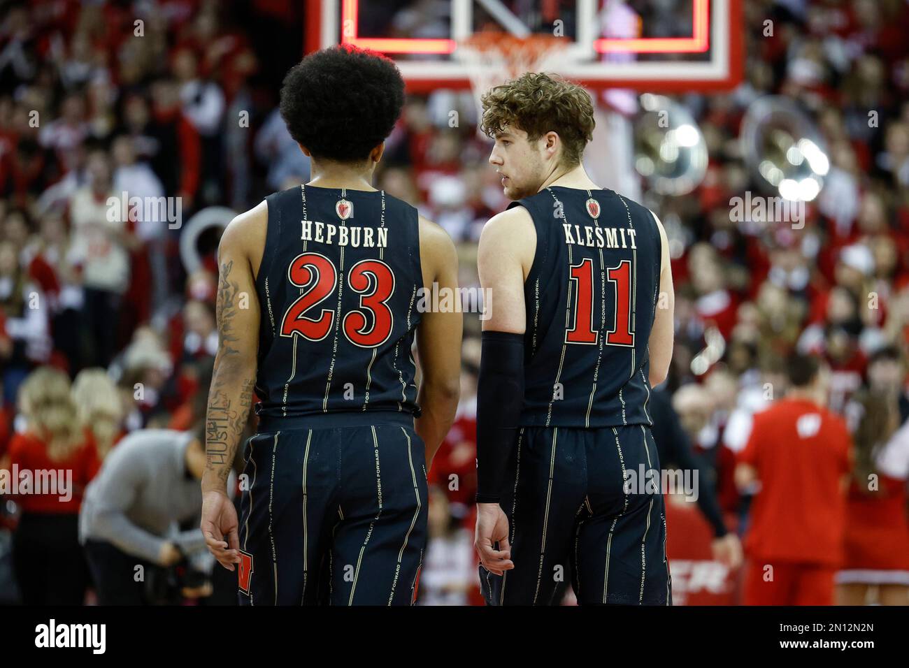 Madison, WI, USA. 5th Feb, 2023. Wisconsin Badgers guard Chucky Hepburn ...