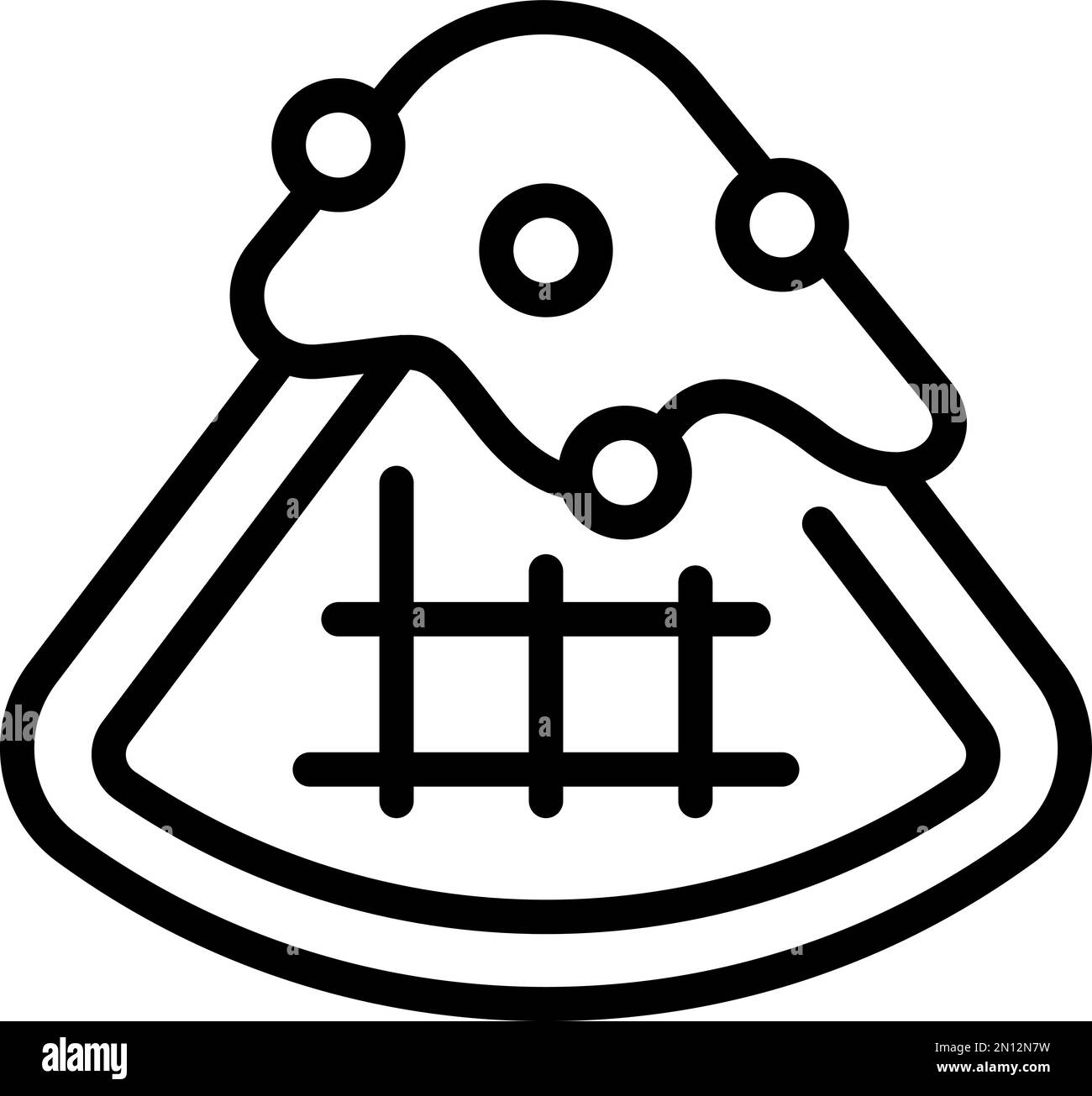 Waffle triangle icon outline vector. Belgian wafer. Cake pastry Stock ...