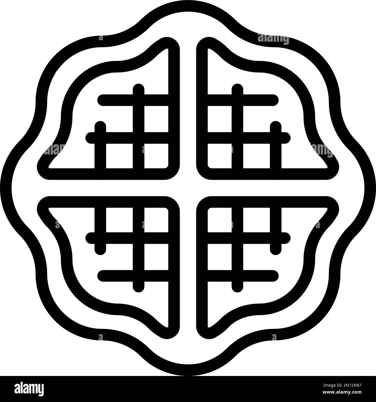 Pastry waffle icon outline vector. Belgian wafer. Cake morning Stock ...