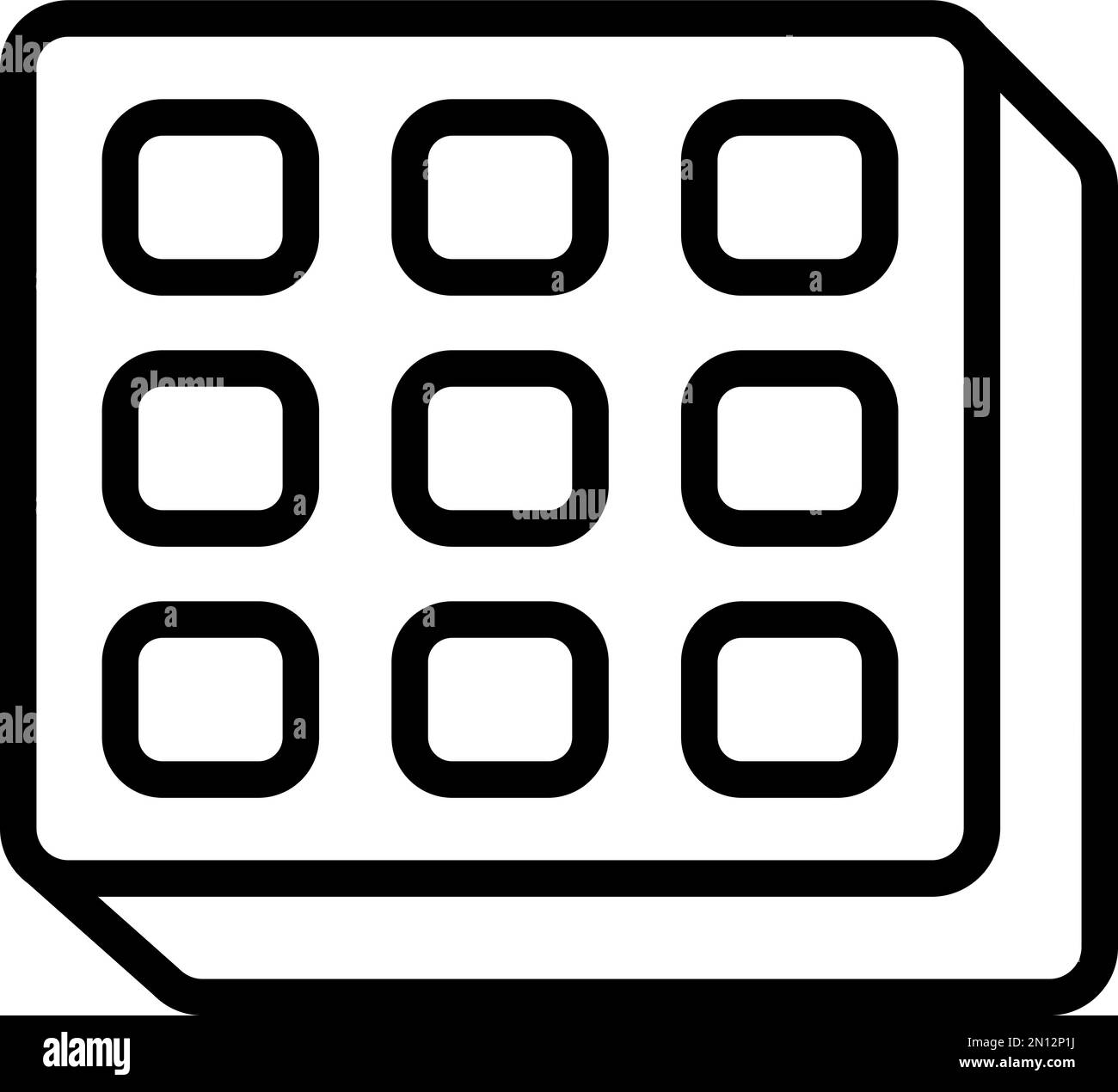 Bakery waffle icon outline vector. Round wafer. Morning pastry Stock ...