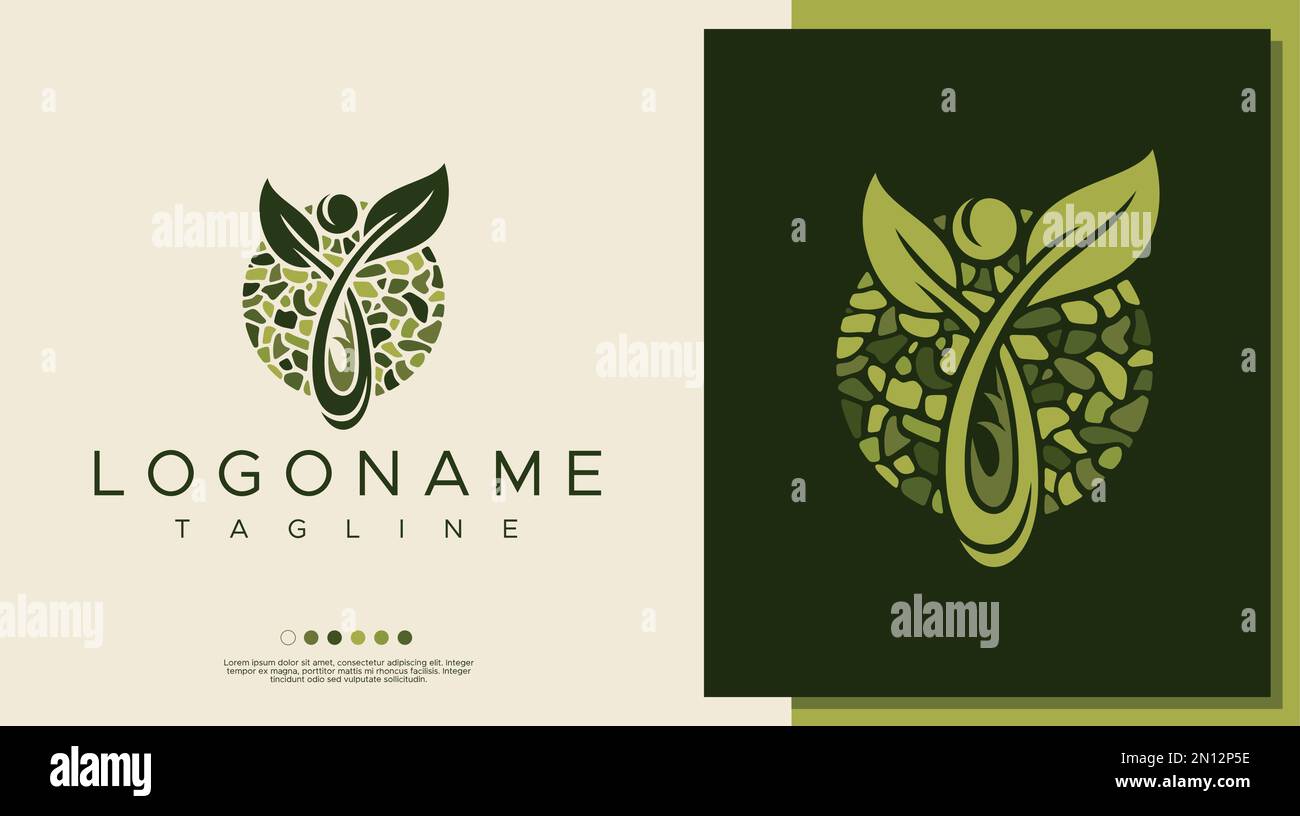 Abstract human leaf logo design template. Luxury herbal human logo ...
