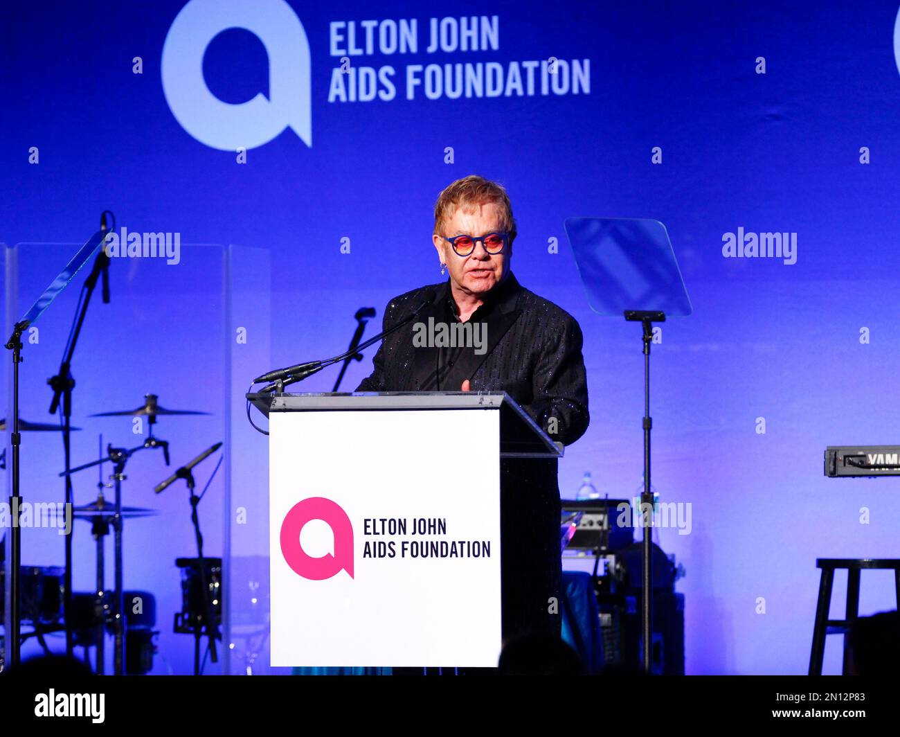 Elton John speaks at the Elton John AIDS Foundation’s 14th Annual "An ...