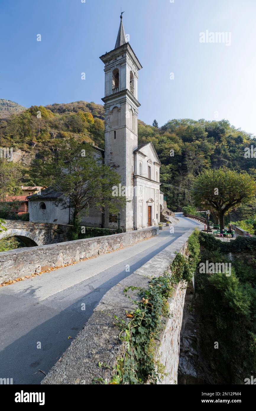 The Orrido of Saint Anna Church over the Cannobino River, Cannobio ...