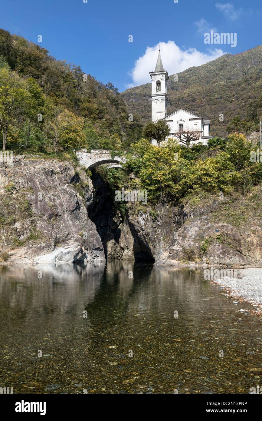 The Orrido of Saint Anna Church over the Cannobino River, Cannobio ...