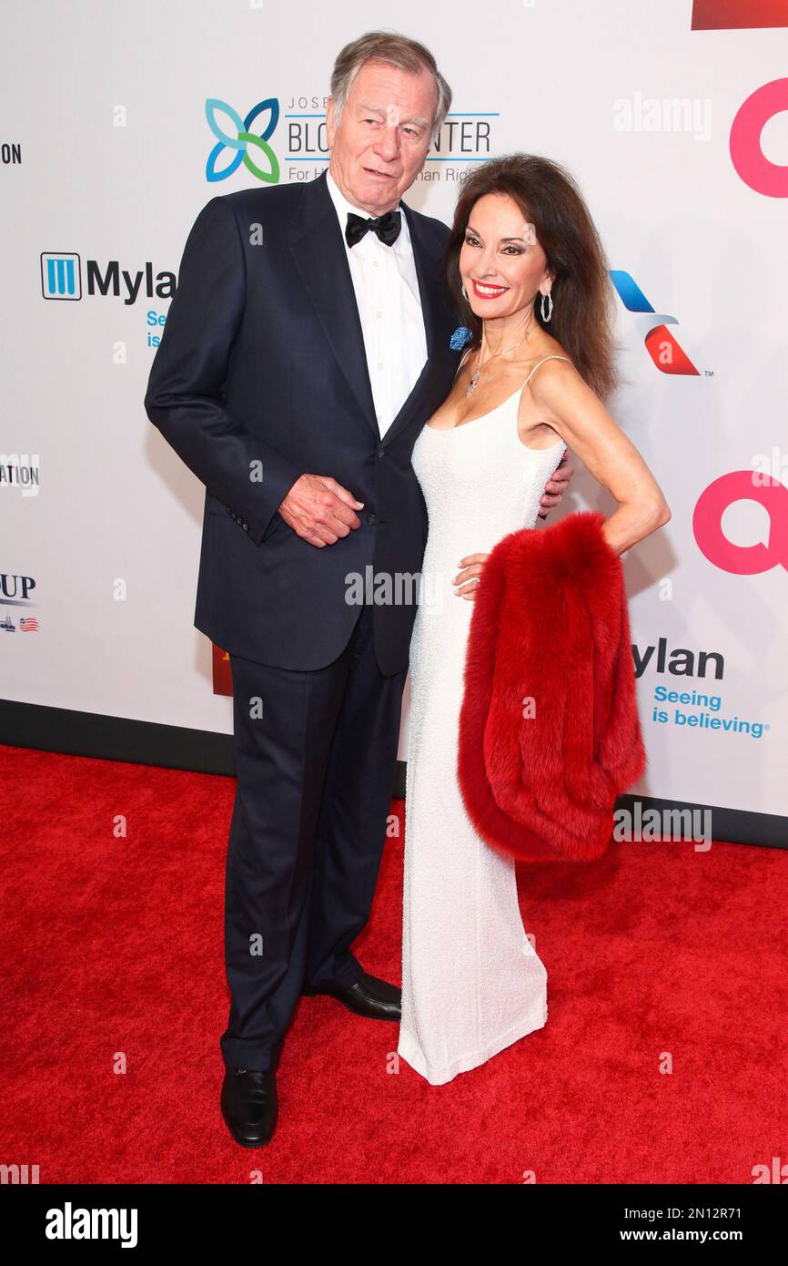 Helmut Huber, left, and Susan Lucci, right, attend the Elton John AIDS ...