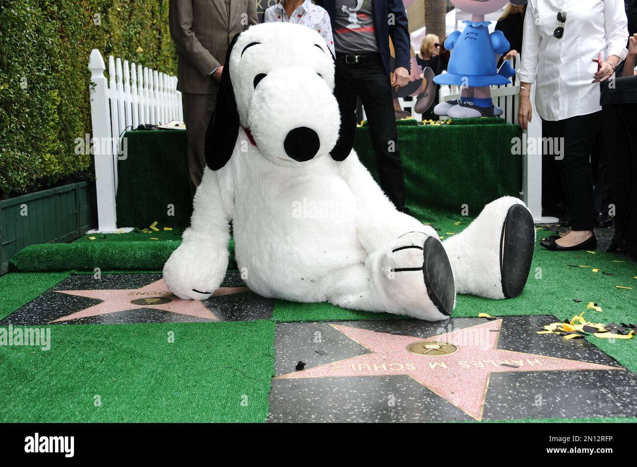 Snoopy attends a ceremony honoring him with a star on the Hollywood ...