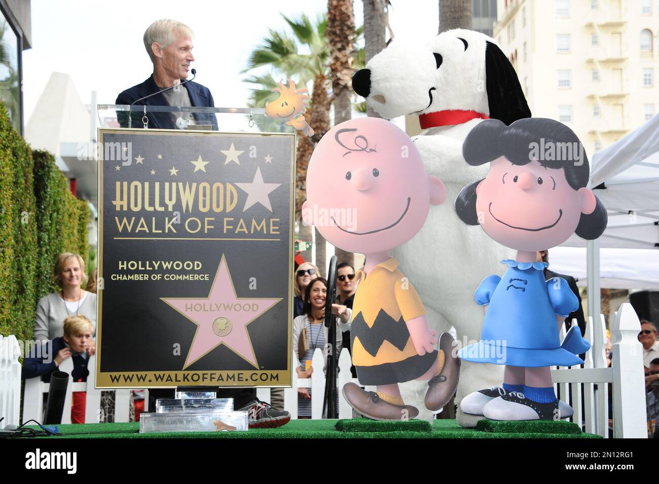 Craig Schulz and Snoopy, attend a ceremony honoring Snoopy with a star ...