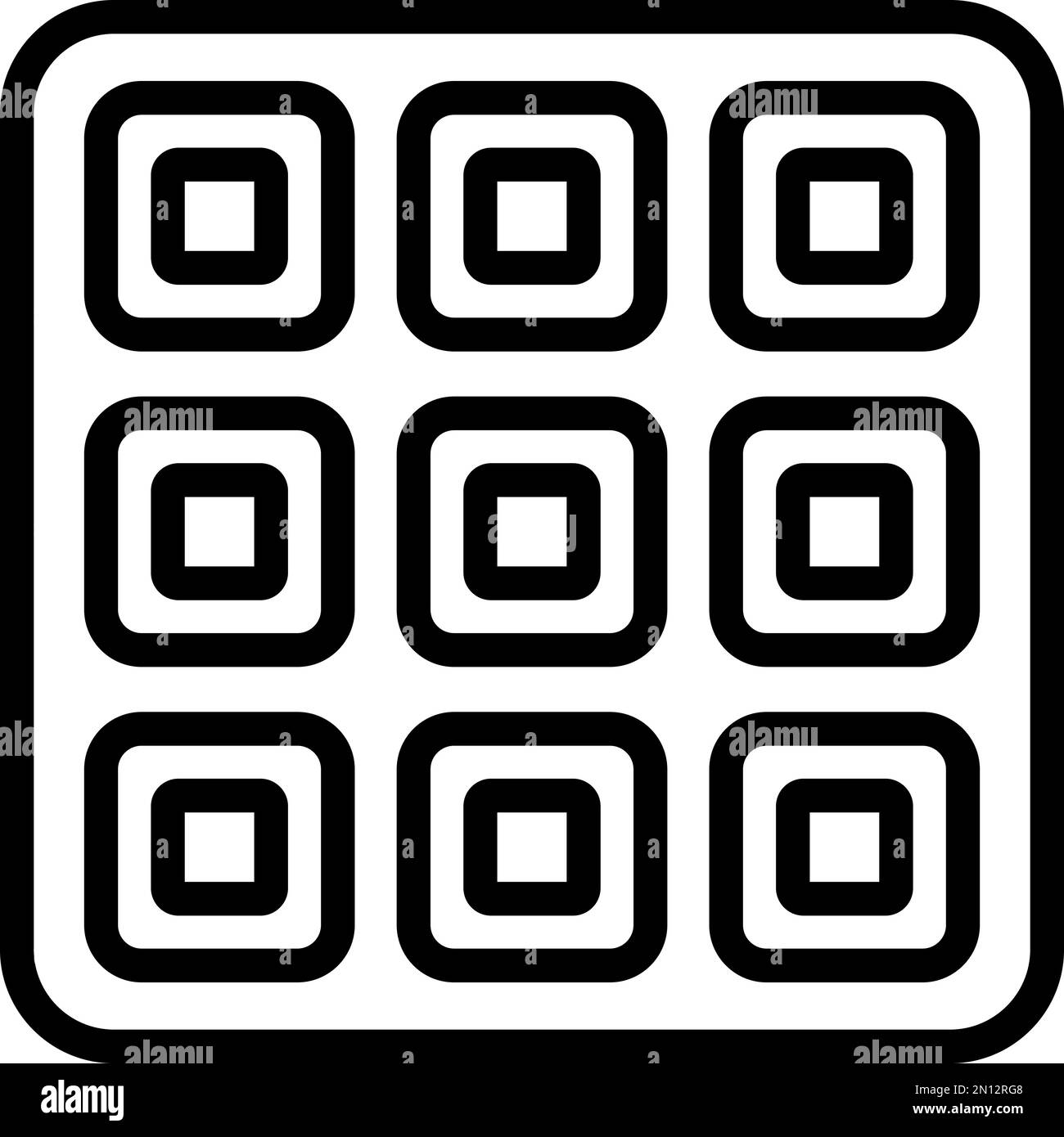 Sugar cuisine icon outline vector. Belgian waffle. Round wafer Stock ...