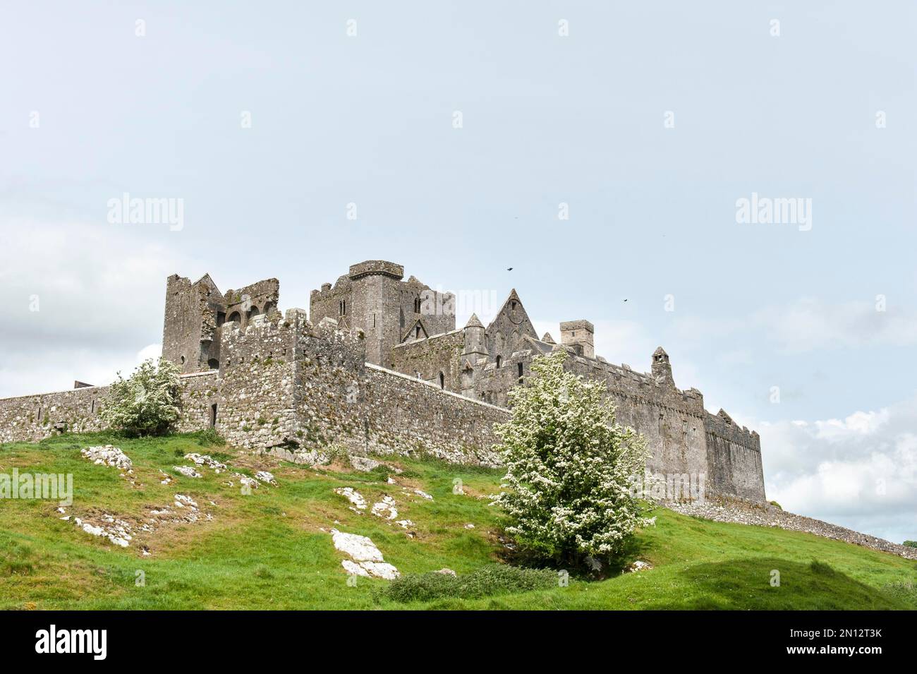 Historic monument of Irish history, overall view from below, Rock of ...