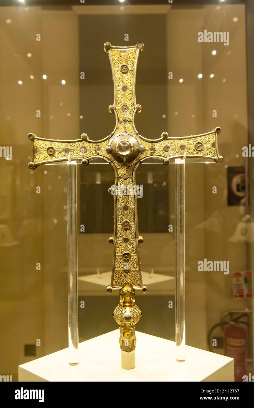 Medieval bishop's cross as gold, ornaments as decoration, Cross of Cong ...