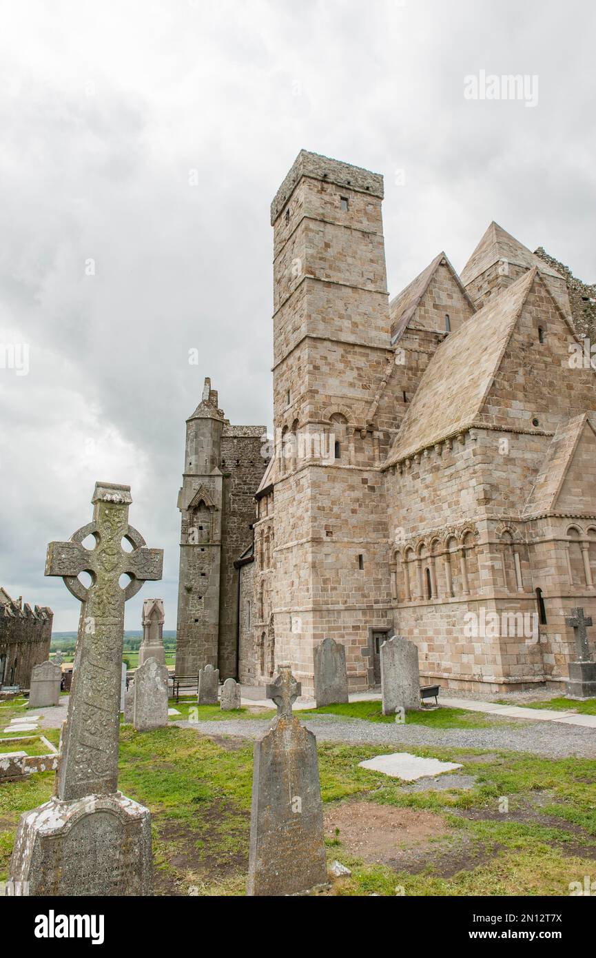 Romanesque building, Cormacs Chapel after restoration, Rock of Cashel ...