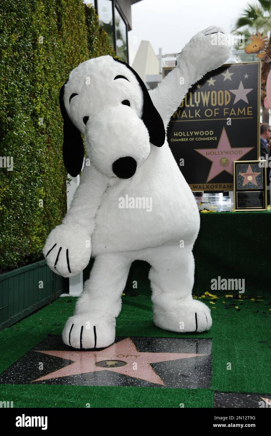 Snoopy is honored with a star on the Hollywood Walk of Fame on Monday ...