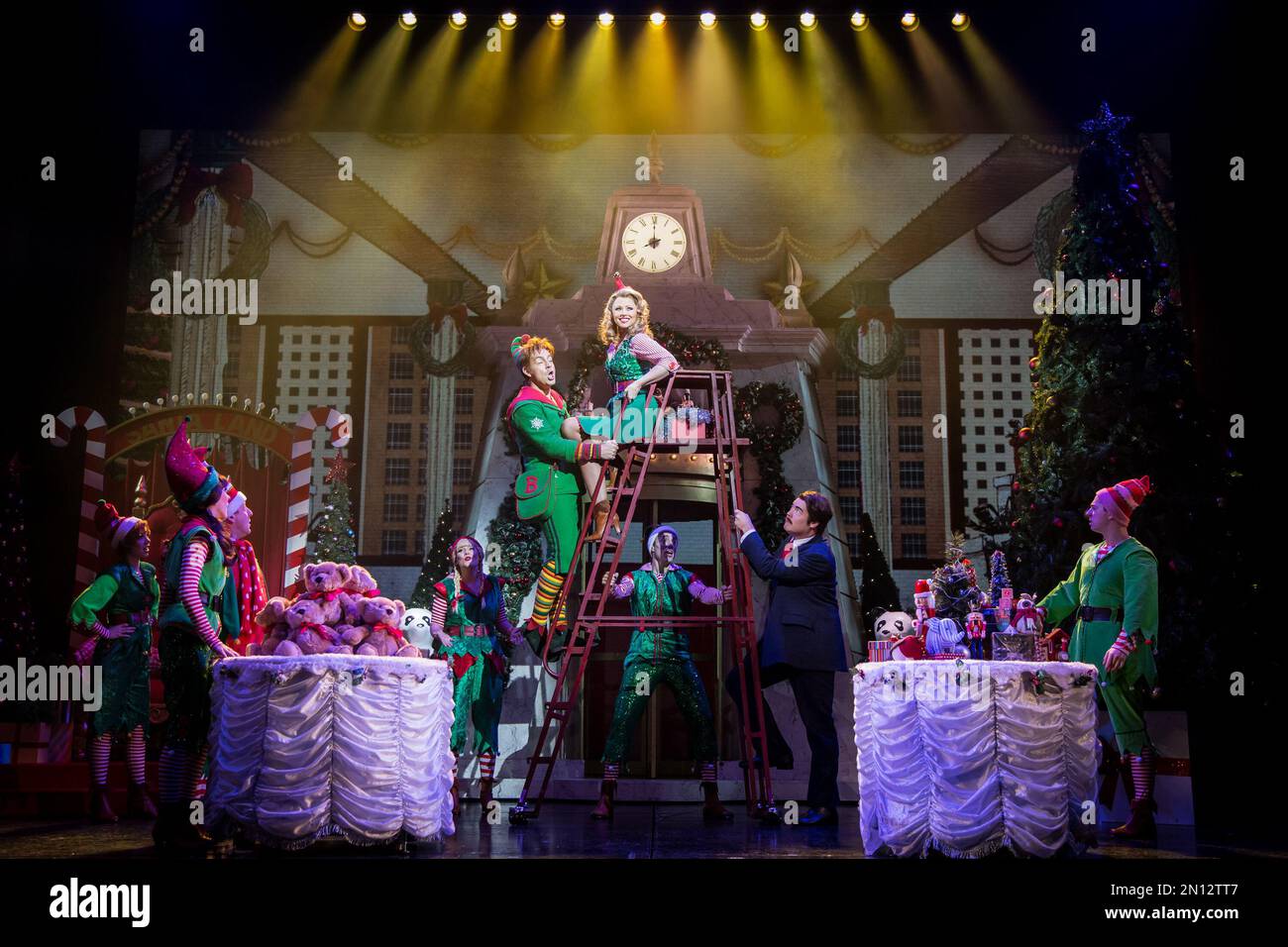 Ben Forster, Kimberley Walsh and Graham Lappin perform on stage during ...