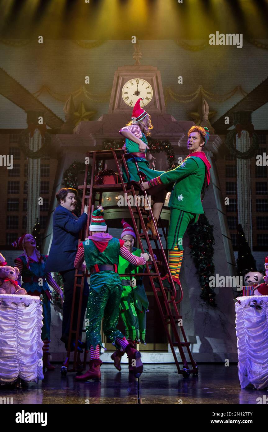Ben Forster, Kimberley Walsh and Graham Lappin perform on stage during ...