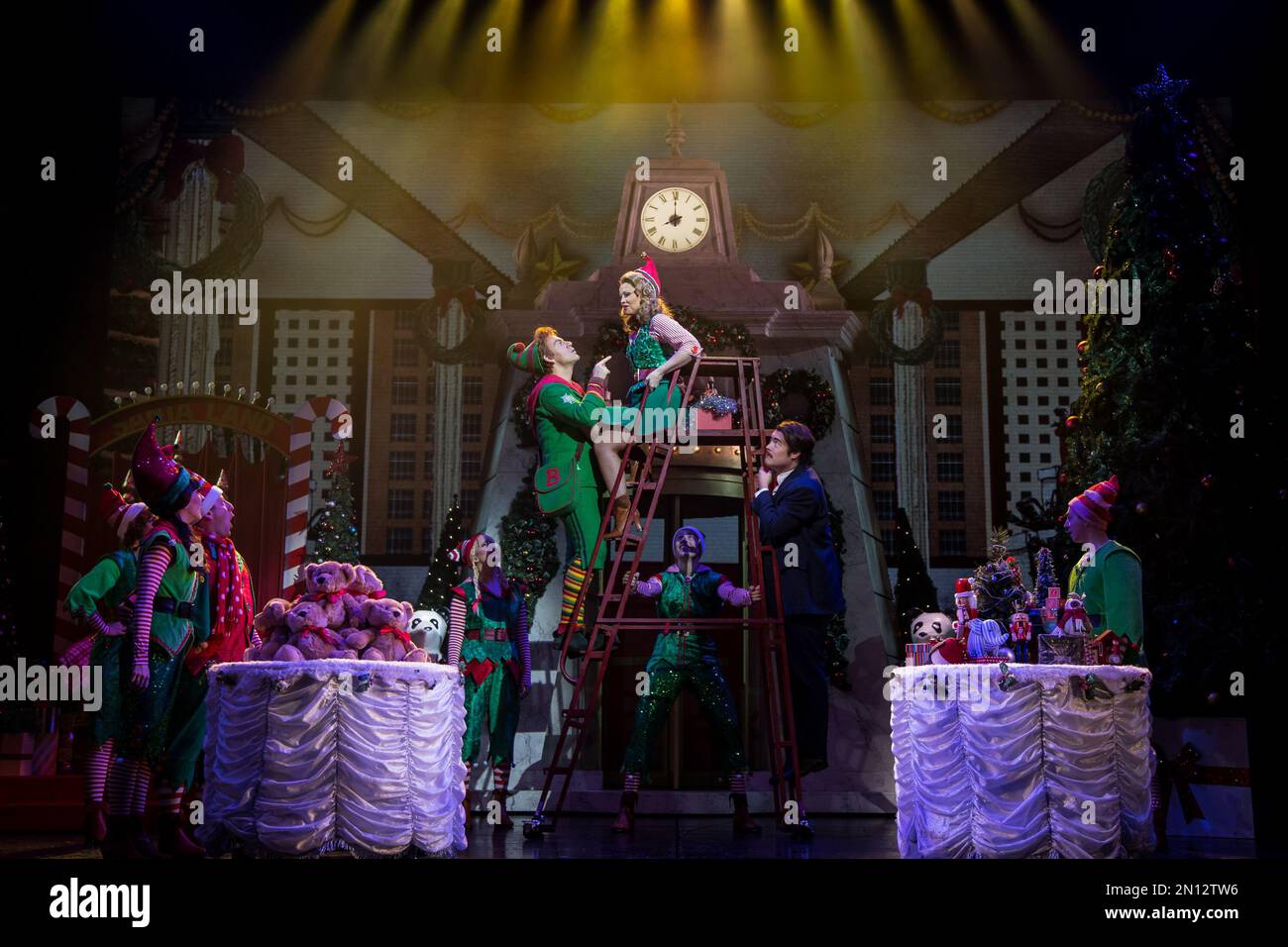 Ben Forster, Kimberley Walsh and Graham Lappin perform on stage during ...