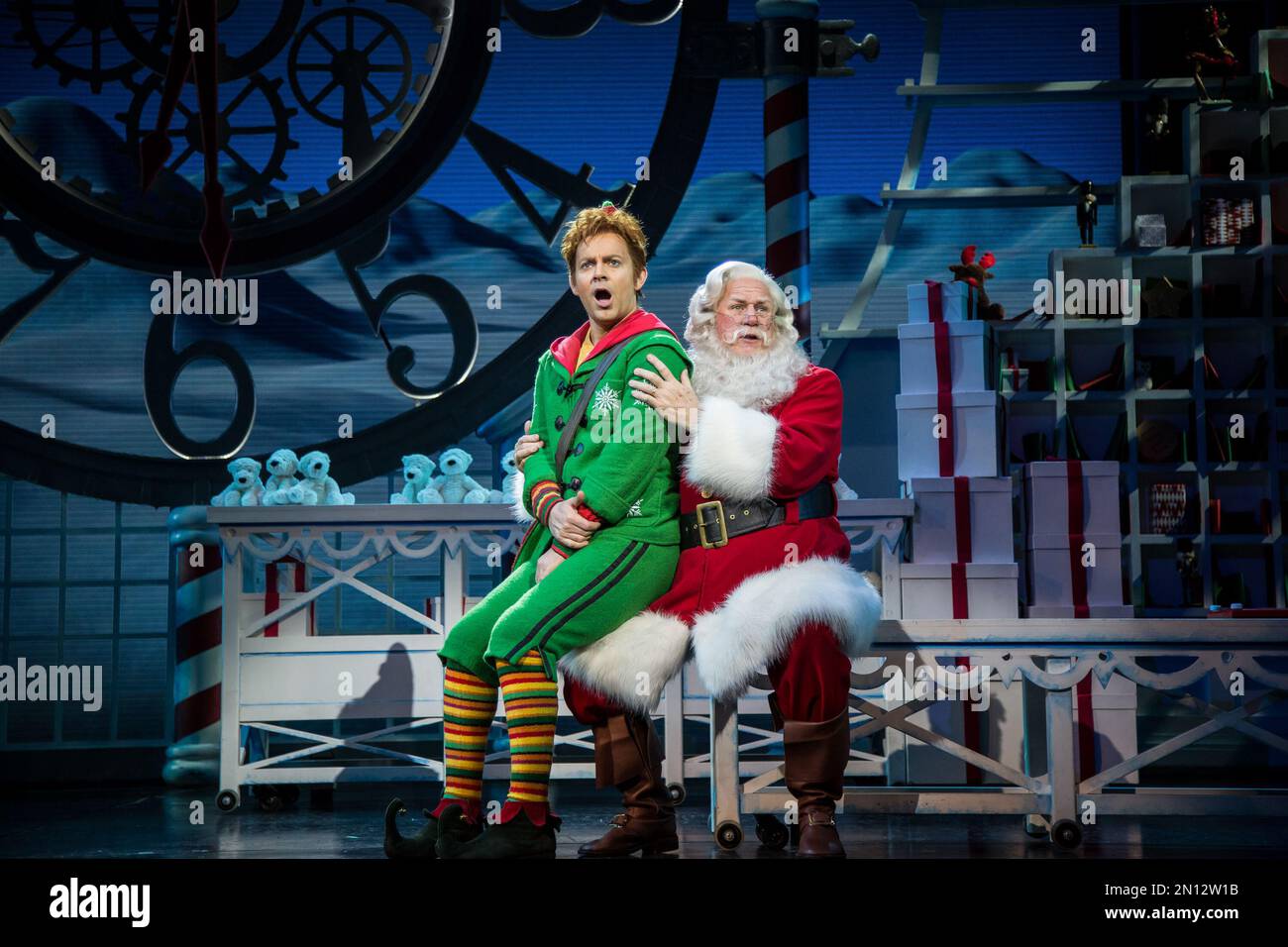 Ben Forster and Mark McKerracher perform on stage during a preview of ...