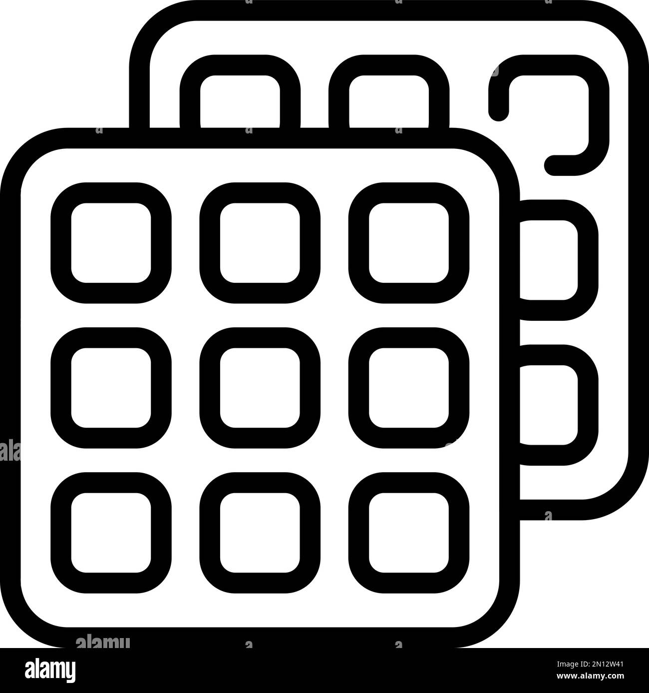 Morning waffle icon outline vector. Sugar wafer. Cake pastry Stock ...