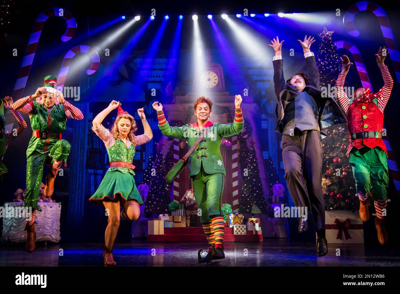 Kimberley Walsh, Ben Forster and Graham Lappin perform on stage during ...