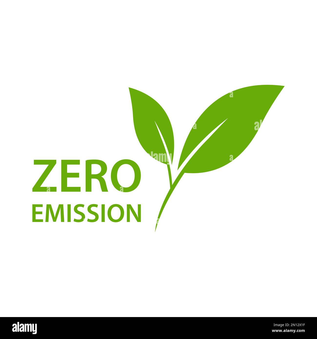 Zero emission icon vector CO2 neutral green sign for your web site ...