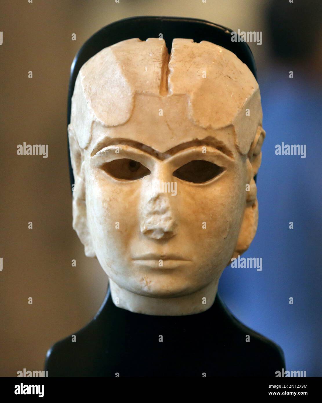 The "Warka Mask", a 3100 B.C. Sumerian artifact, is displayed at the ...