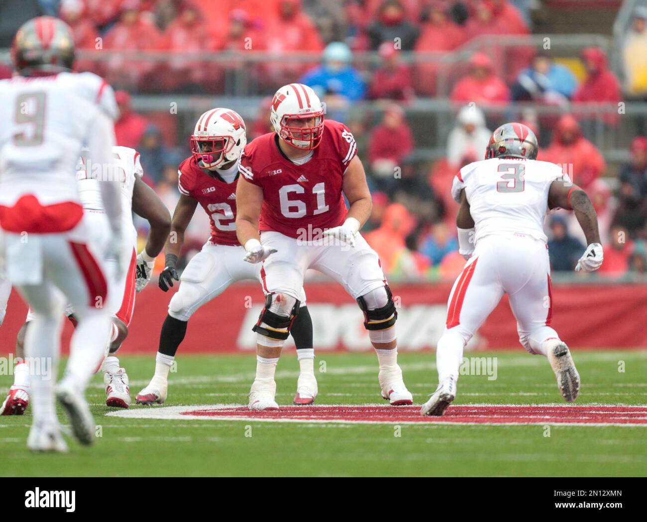 Wisconsin offensive lineman Tyler Marz (61) during the second half of ...