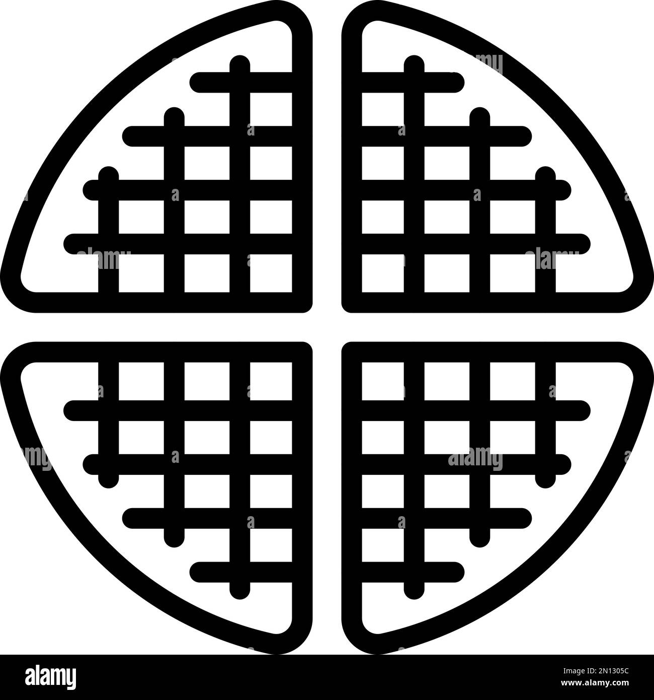 Round waffle icon outline vector. Cafe cookie. Bakery pastry Stock ...