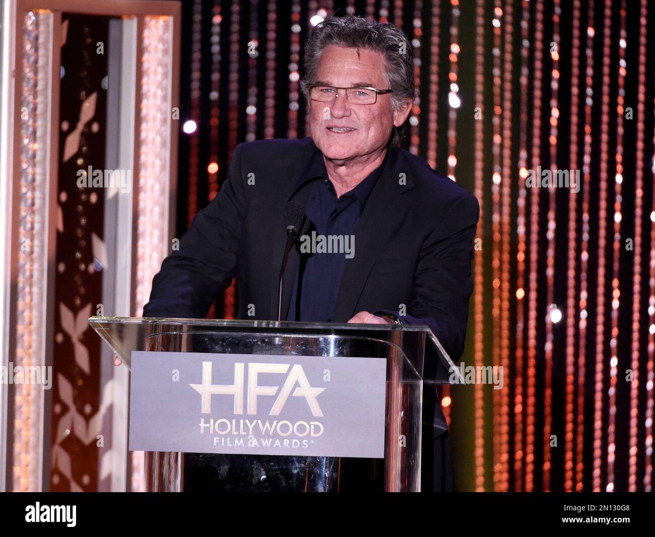 Kurt Russell presents the Hollywood blockbuster award at the Hollywood ...