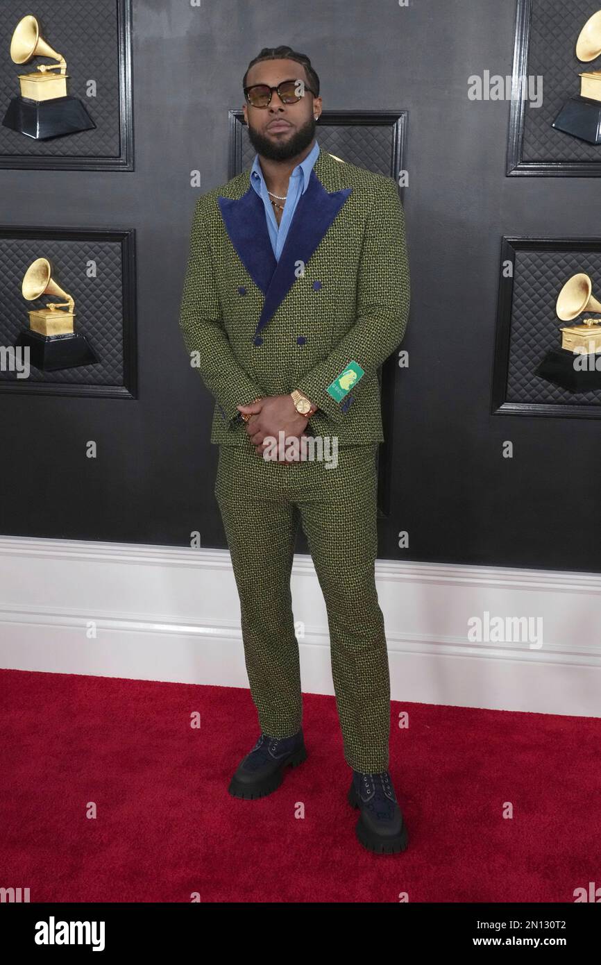 Kayvon Thibodeaux arrives at the 65th annual Grammy Awards on Sunday ...