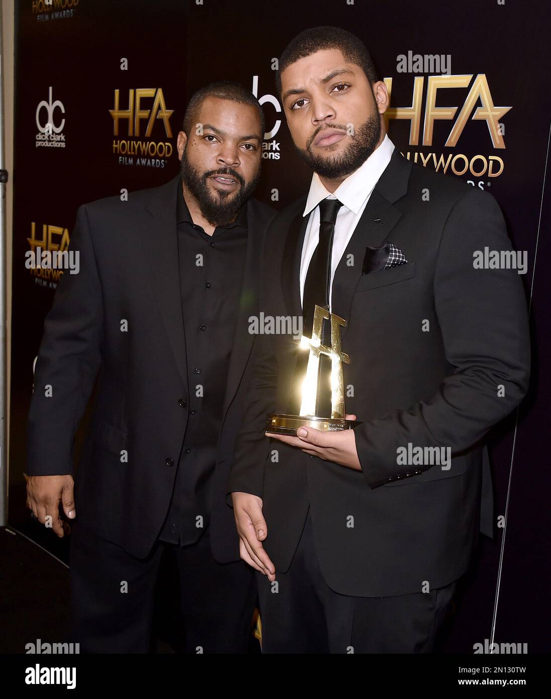 Ice Cube, left, and O’Shea Jackson Jr, winner of the Hollywood breakout ...