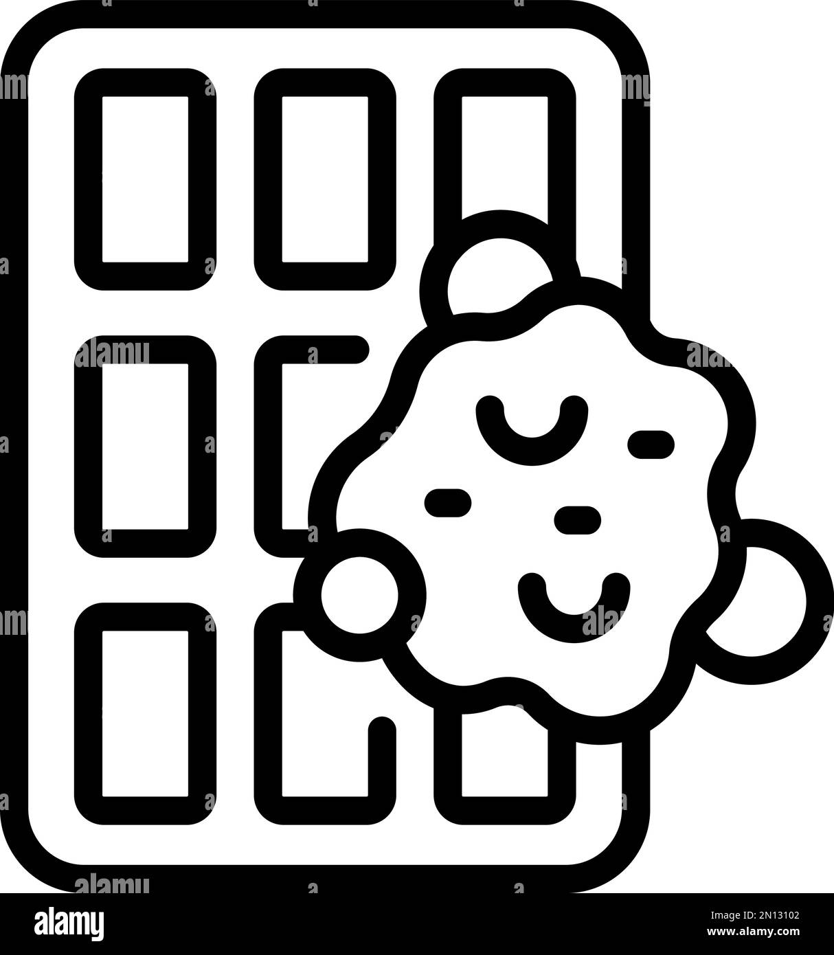 Cake waffle icon outline vector. Belgian wafer. Bakery menu Stock ...