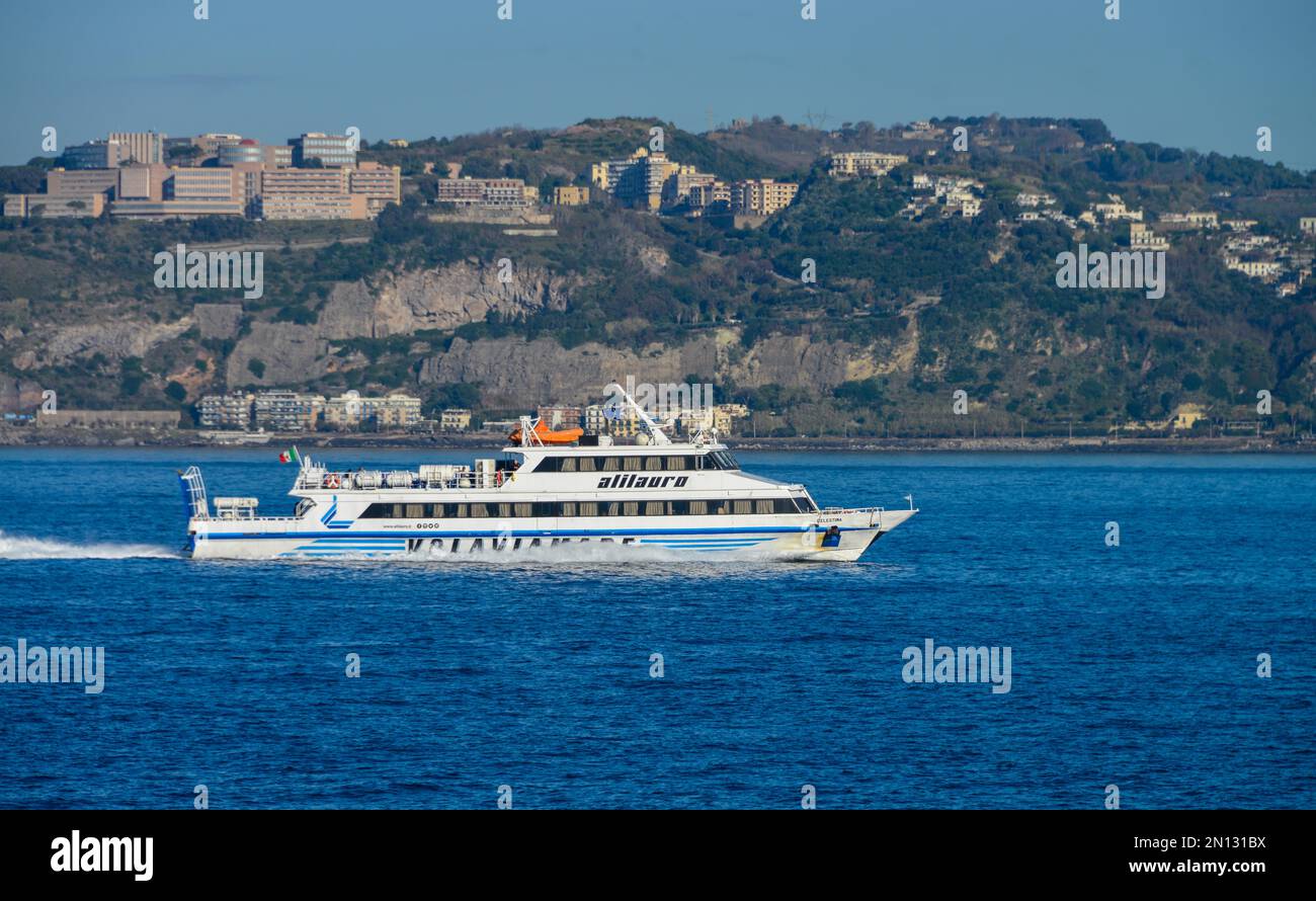 Fast ferry, Bay of Naples, Italy, Europe Stock Photo - Alamy