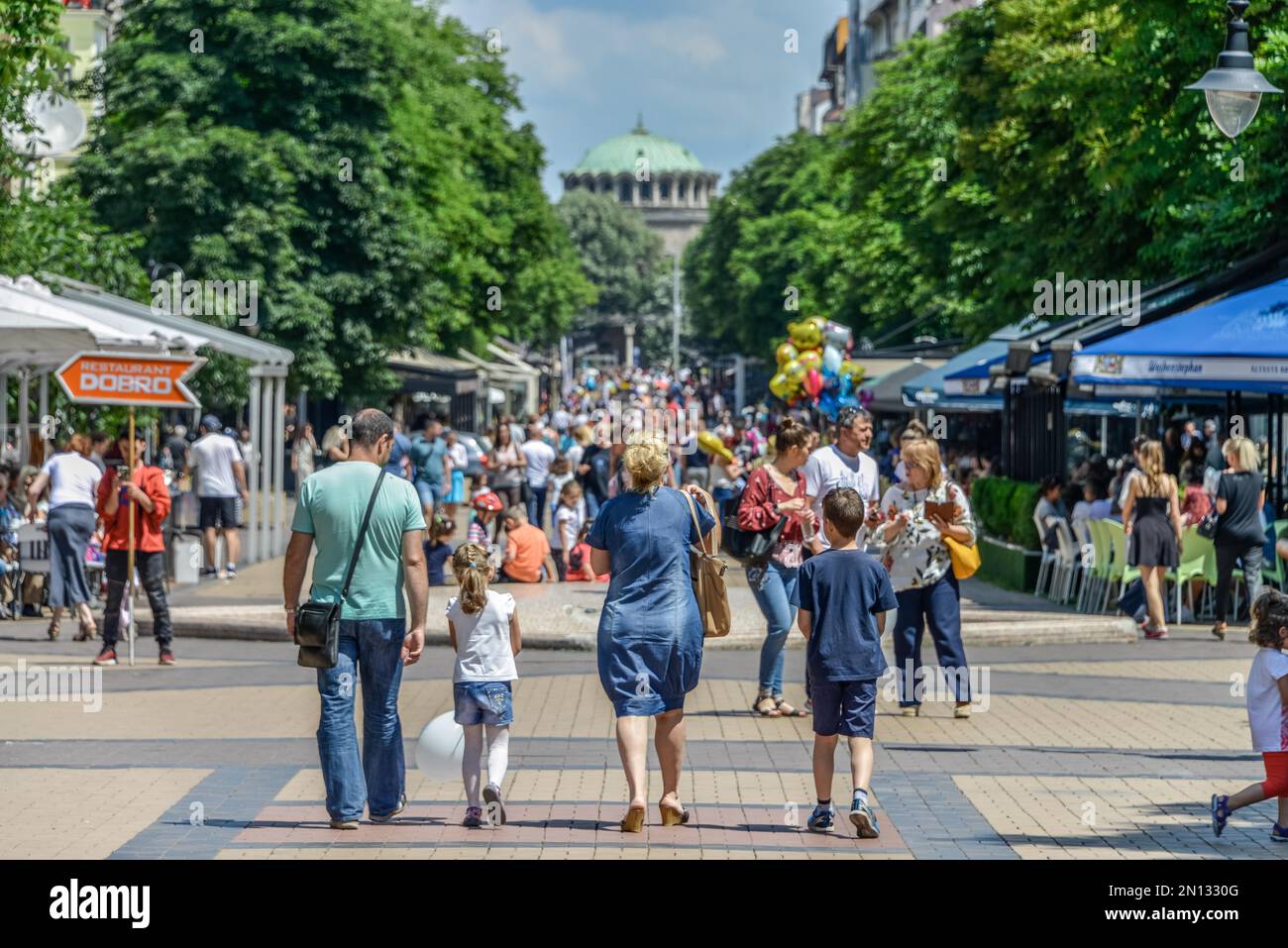 Pedestrian in busy pedestrian zone, Vitosha Boulevard, Sofia, Bulgaria, Europe Stock Photo - Alamy