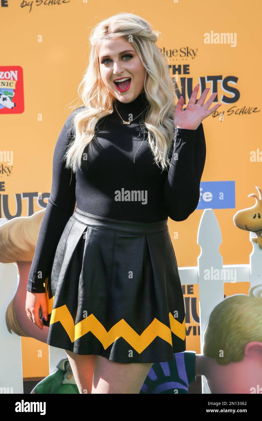 Meghan Trainor arrives at the LA Premiere of "The Peanuts Movie" at ...