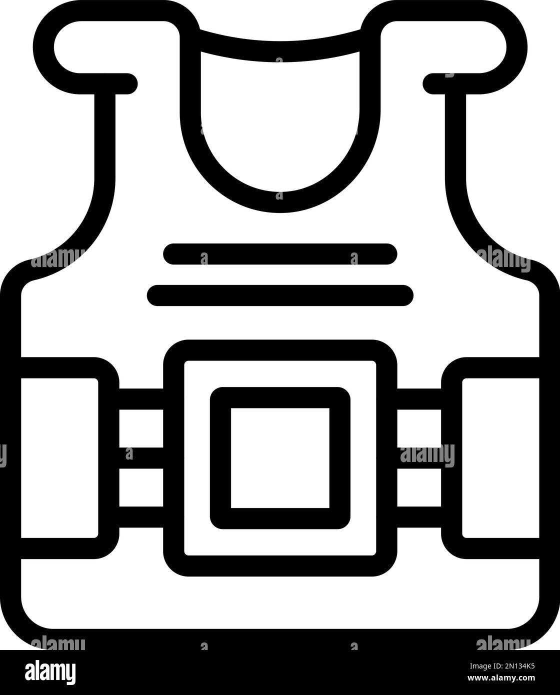 Military ammunition vest icon outline vector. Police armor. Army ...