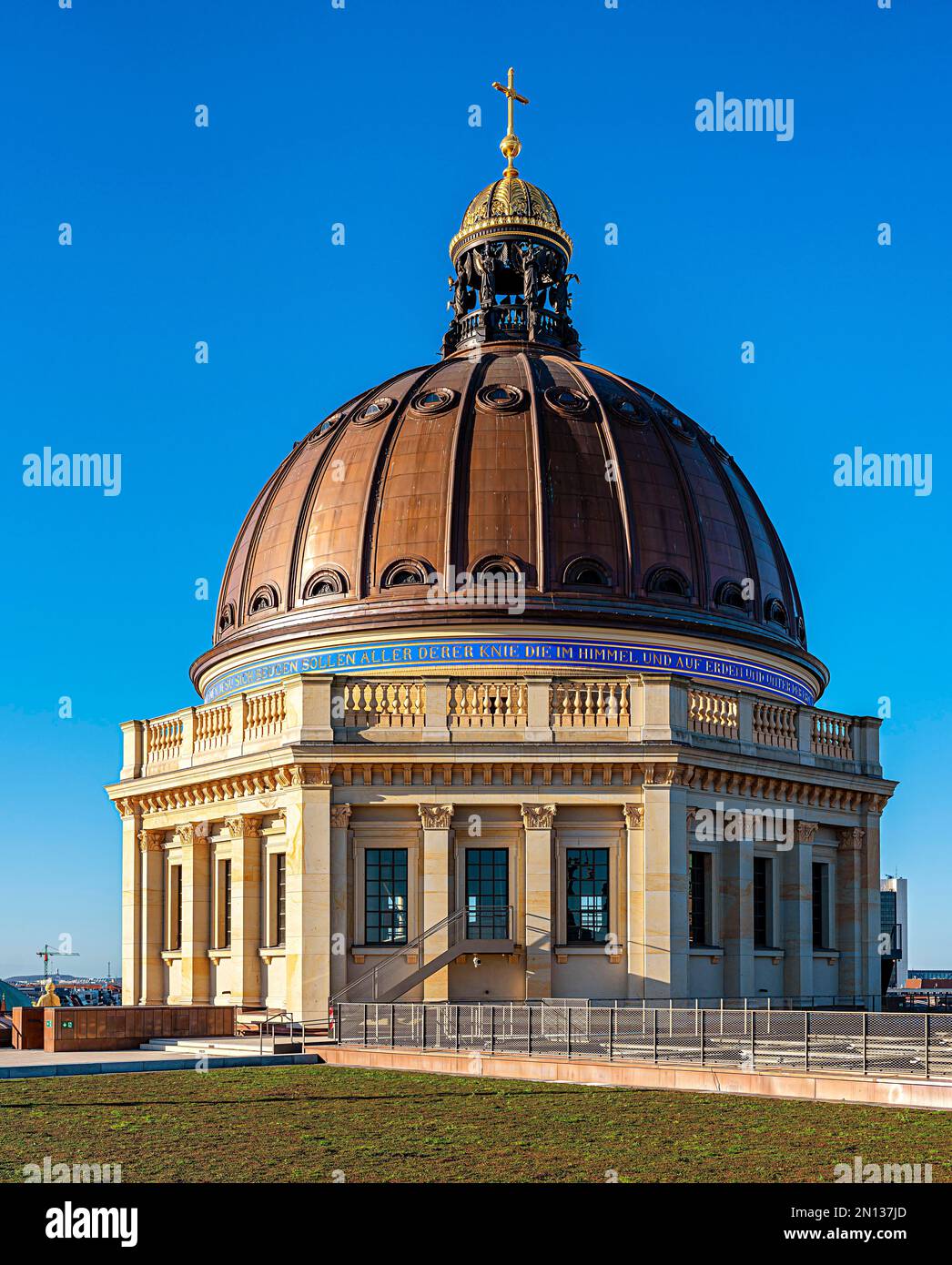 The dome of the New City Palace with the Humboldt Forum, Berlin ...