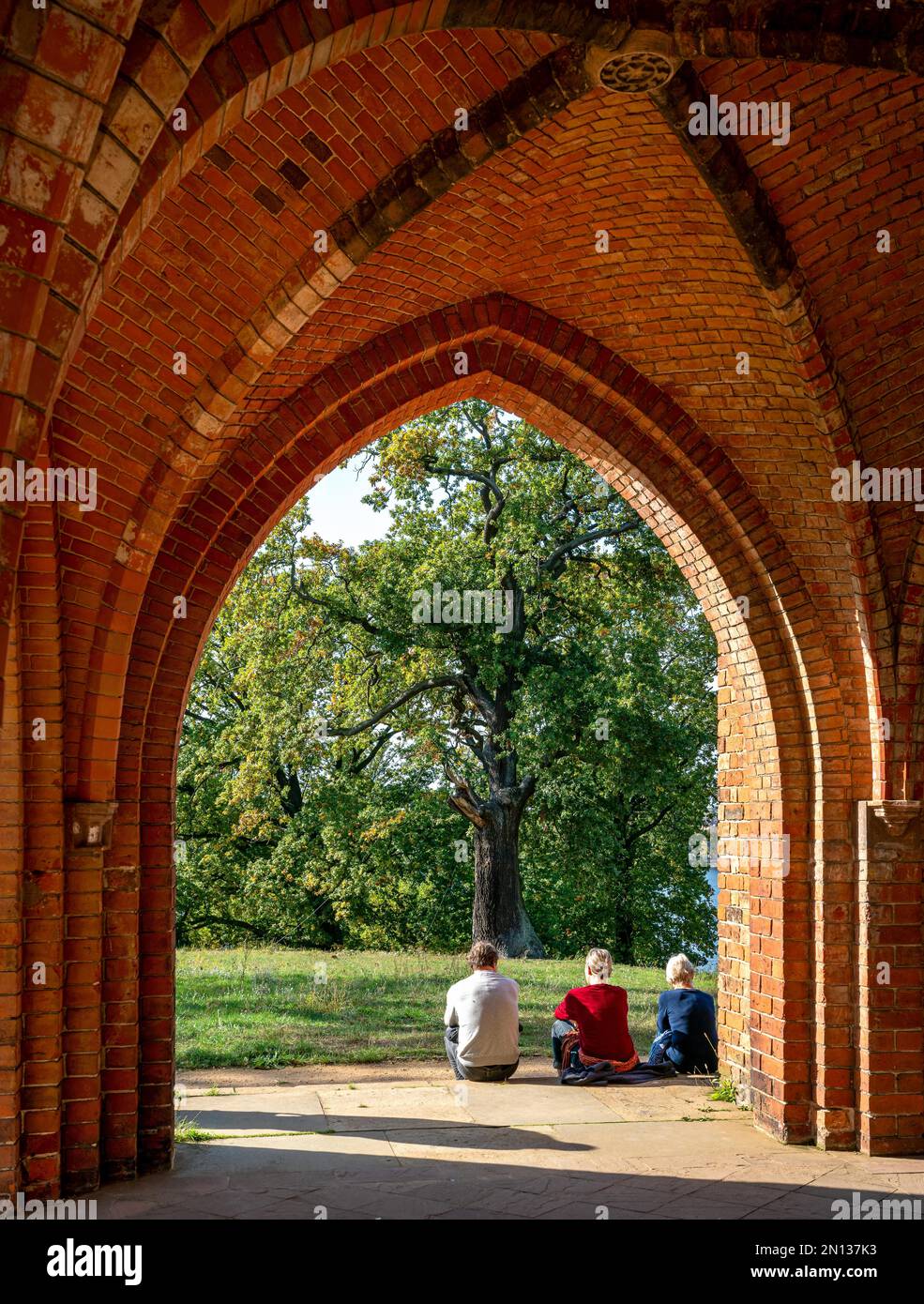 The historic Court arbor in Babelsberg Park, Potsdam, Brandenburg ...