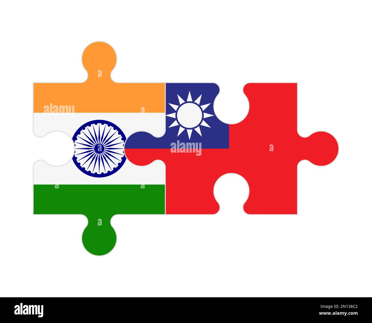 Connected puzzle of flags of India and Taiwan, vector Stock Vector ...