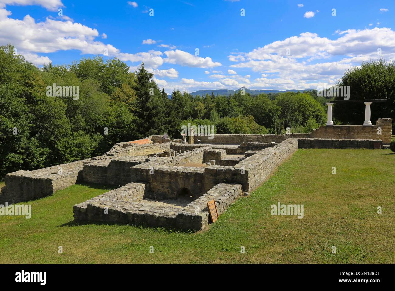 Roman open-air museum Villa Rustica, excavations, wall remains ...